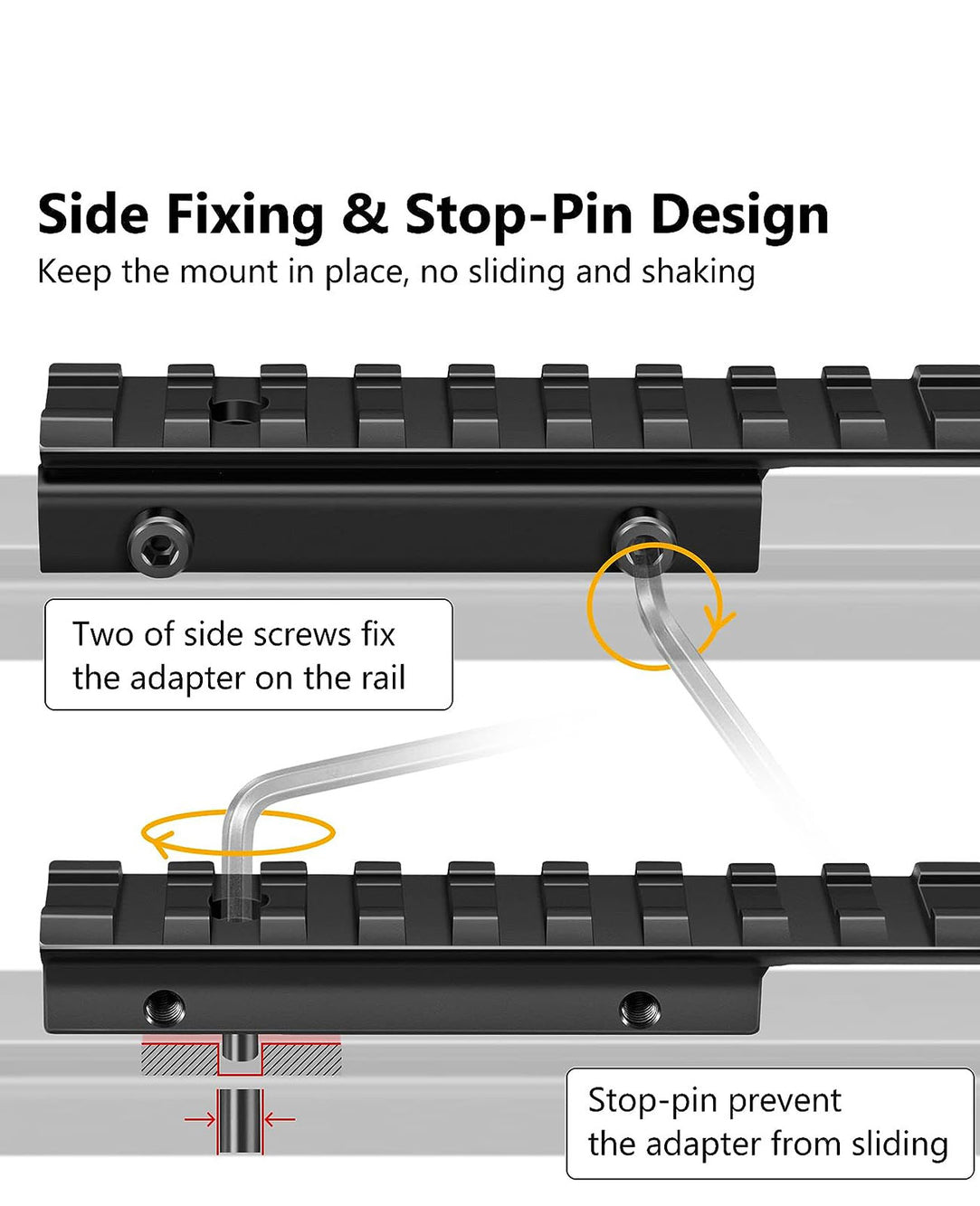 CVLIFE Dovetail to Picatinny Rail Adapter 11mm to 20mm Rail Adapter