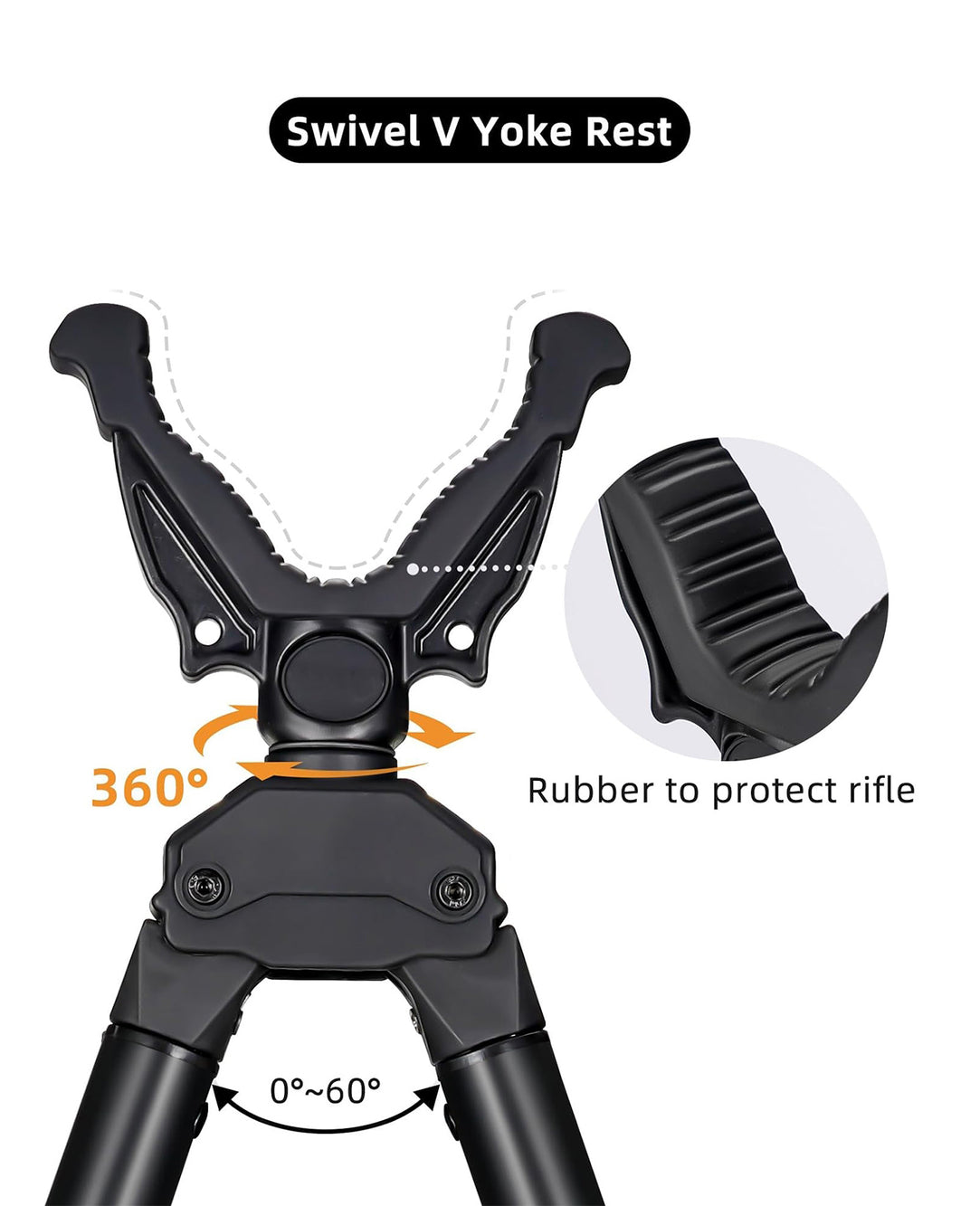 CVLIFE Shooting Rest Hunting Bipods with Swivel V Yoke Rest