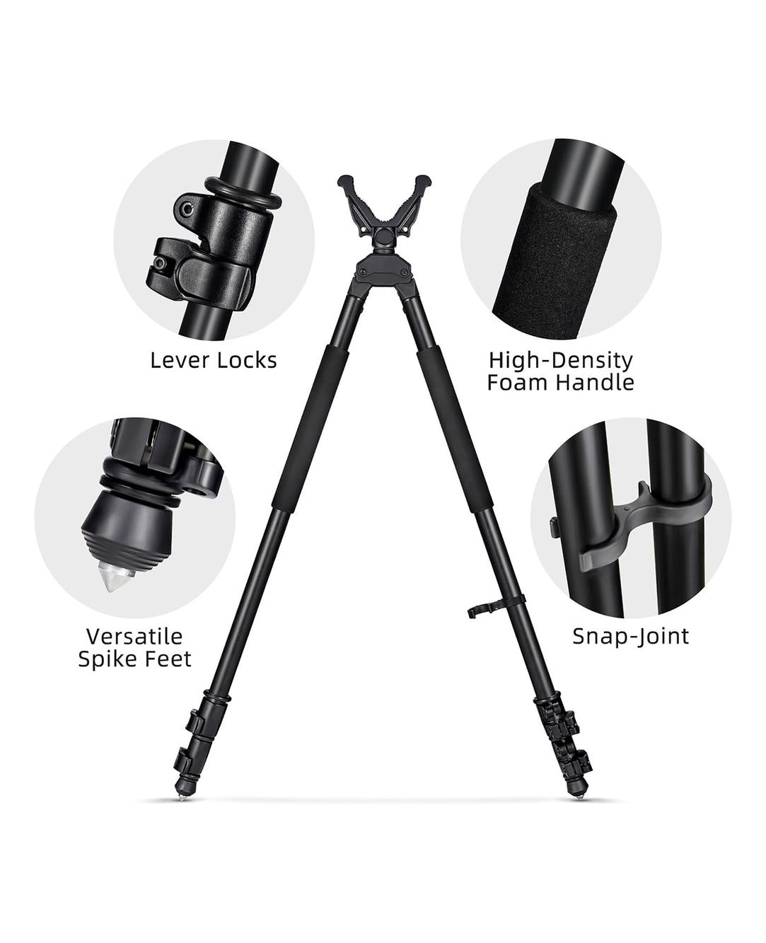 CVLIFE Shooting Rest Hunting Bipods with Swivel V Yoke Rest