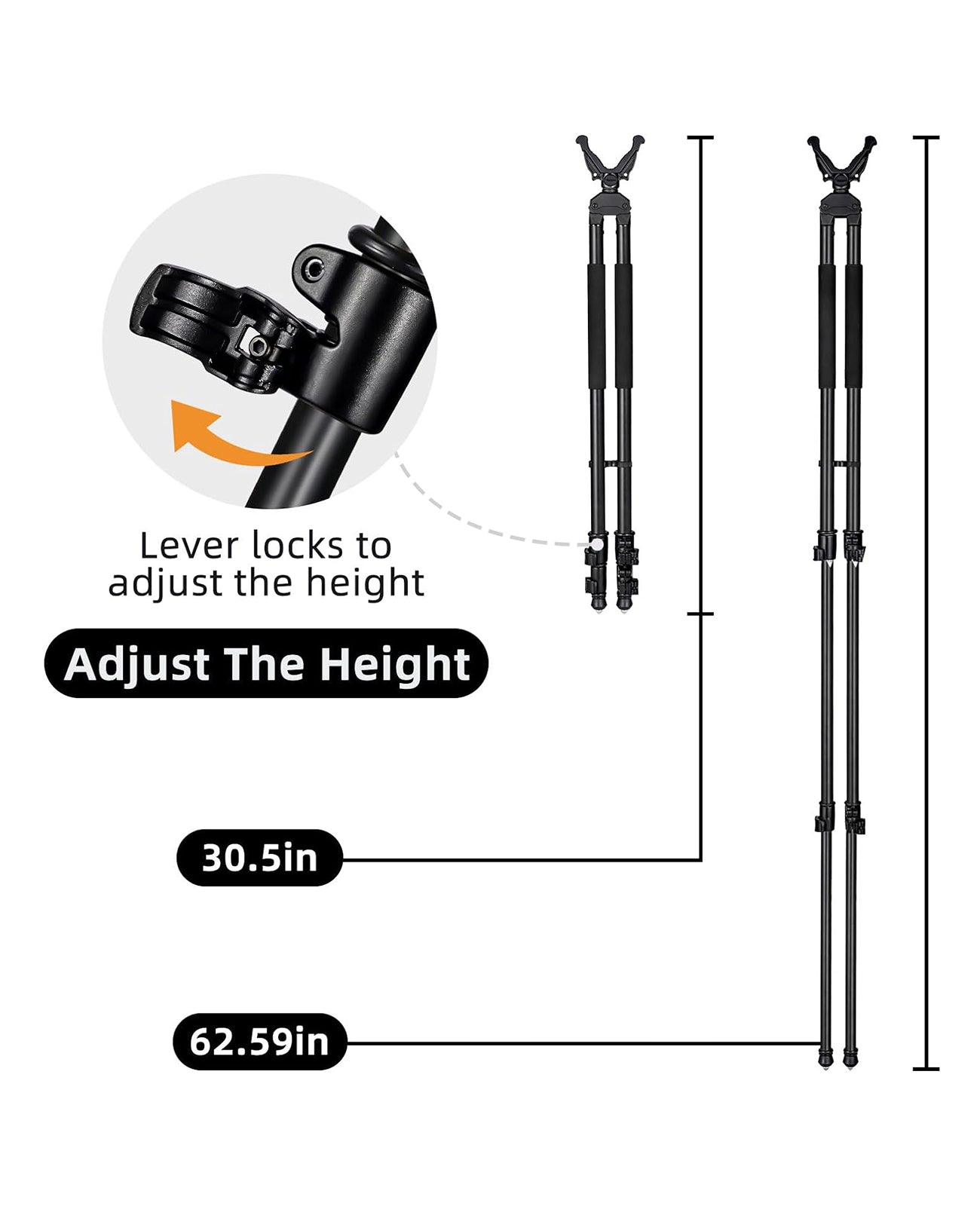CVLIFE Shooting Rest Hunting Bipods with Swivel V Yoke Rest