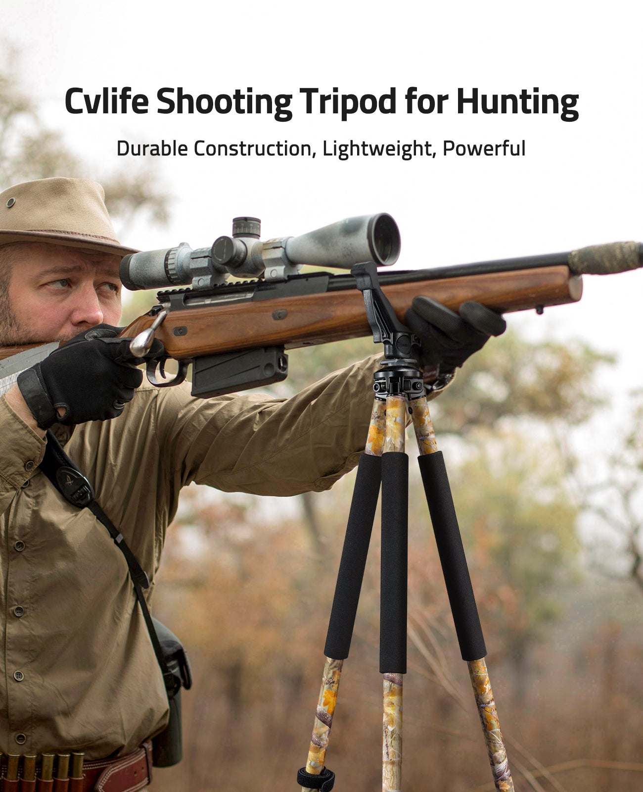 CVLIFE Shooting Tripods for Rifles with 360° QD