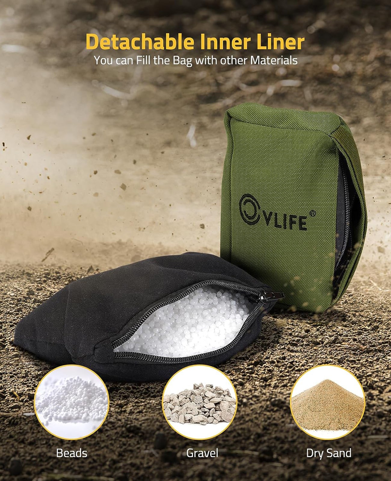 CVLIFE Rear Squeeze Bipod Shooting Sand Bags for Rifles