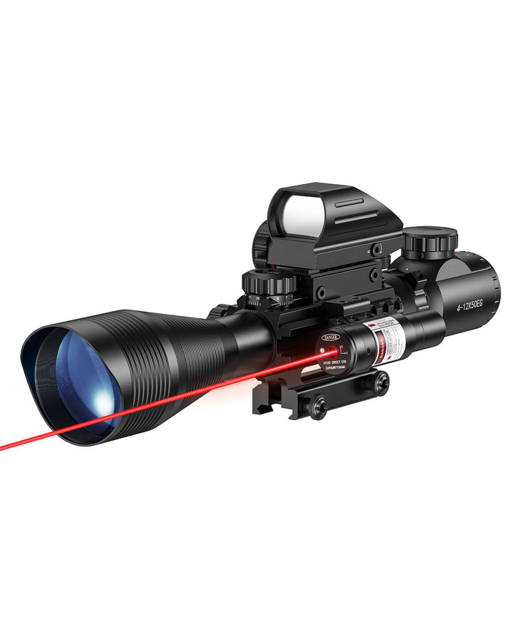 Cvlife EagleFeather Rifle Scope Combo 4-12x50EG Dual Illuminated Optic ...